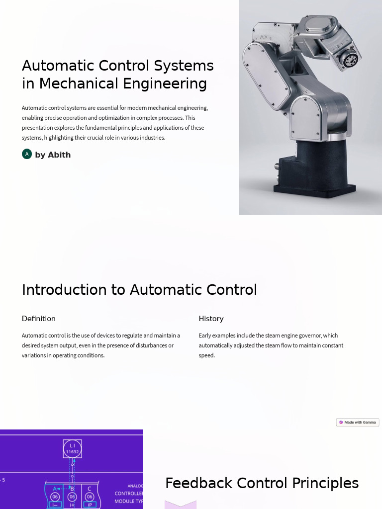 Automatic Control Systems in Mechanical Engineering | PDF | Automation | Engines