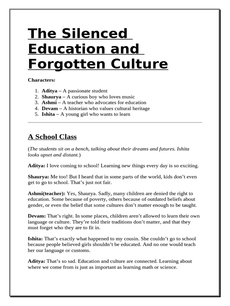 The Silenced Education and Forgotten Culture | PDF