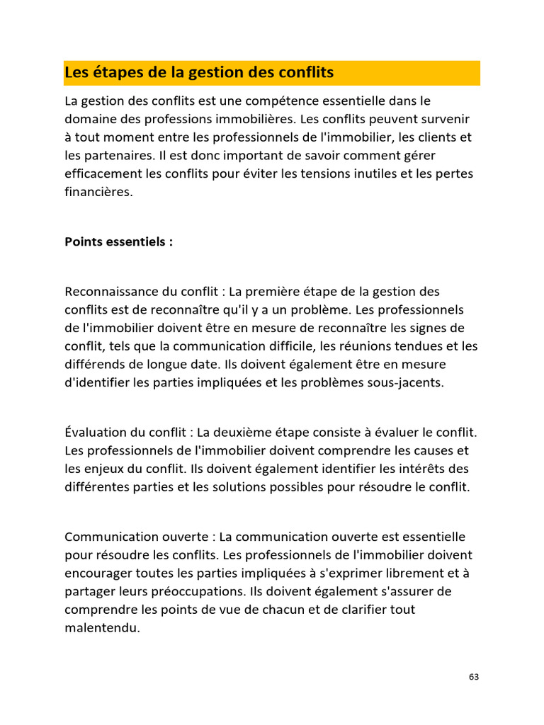 Étapes clés de la gestion des conflits | PDF | Résolution de conflit