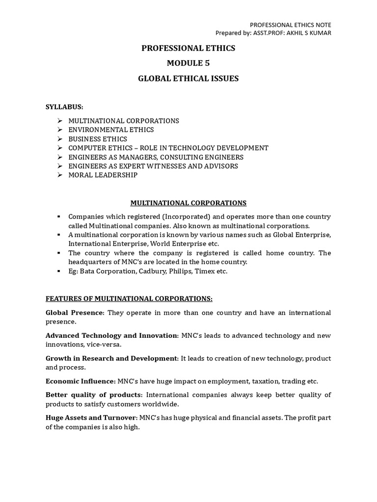 Professional Ethics Module 5 PDF | PDF | Sustainability | Sustainable Development