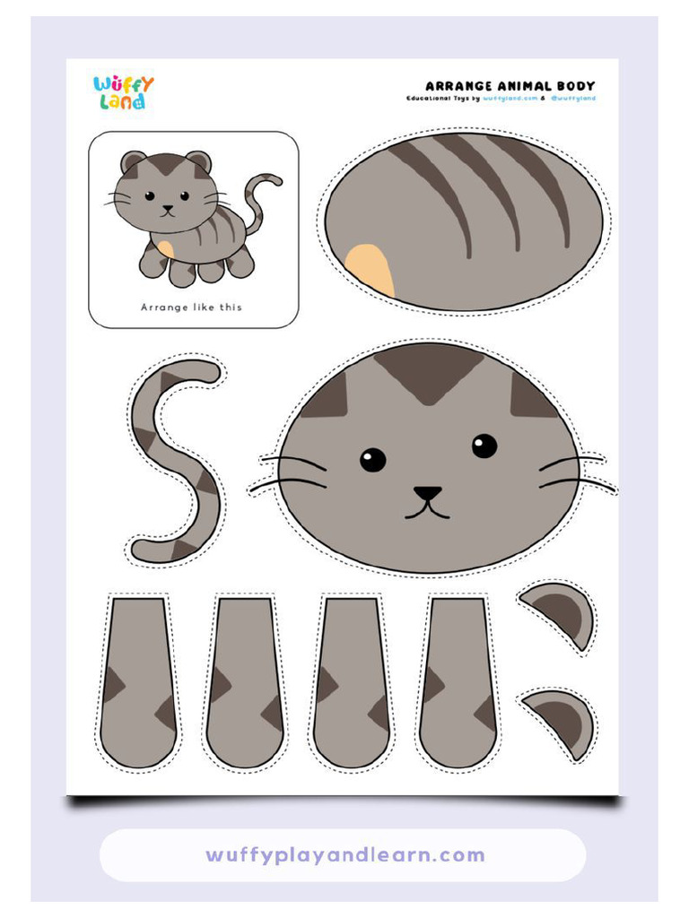 PRINTABLE CUT AND PASTE ANIMAL PUZZLE | PDF