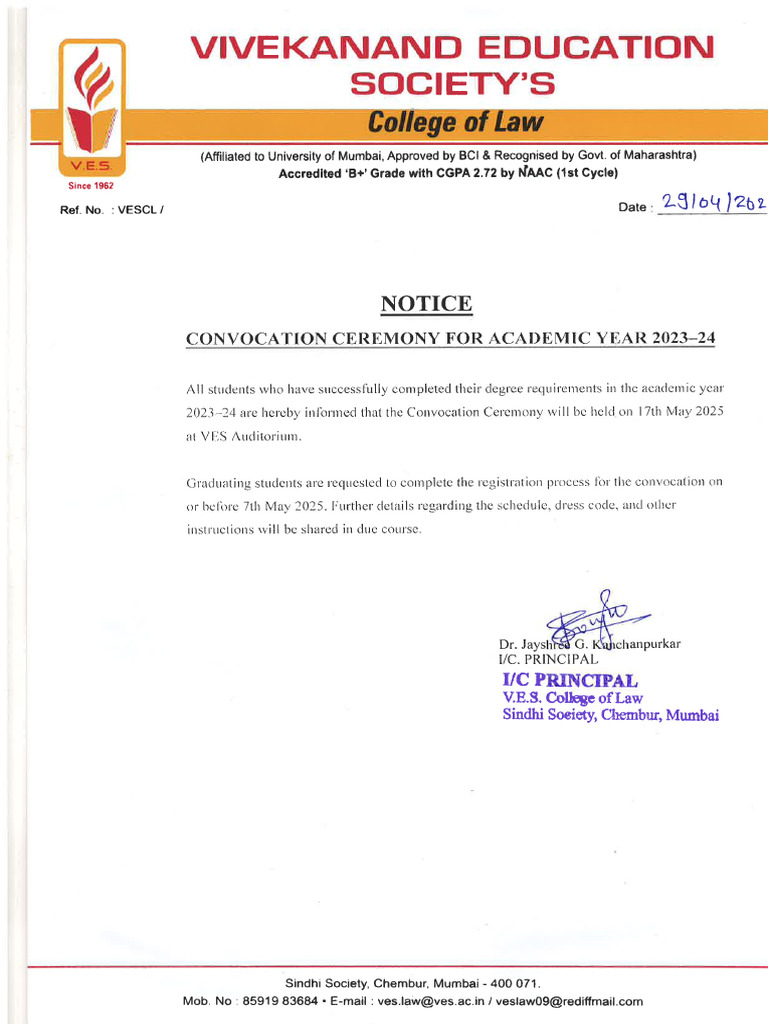 Convocation Notice | PDF