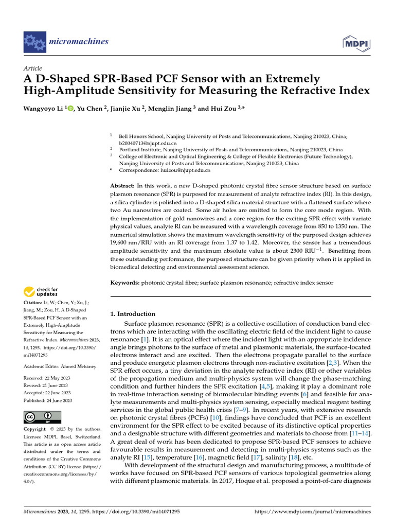 A-D-Shaped-Spr-Based-Pcf-Sensor-With-An-Extremely-High-1jg2s0ju | PDF ...