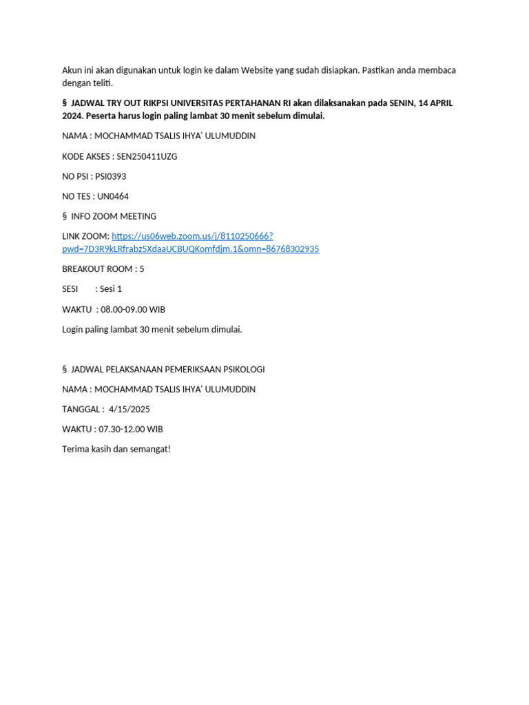 Akun Ini Akan Digunakan Untuk Login Ke Dalam Website Yang Sudah ...