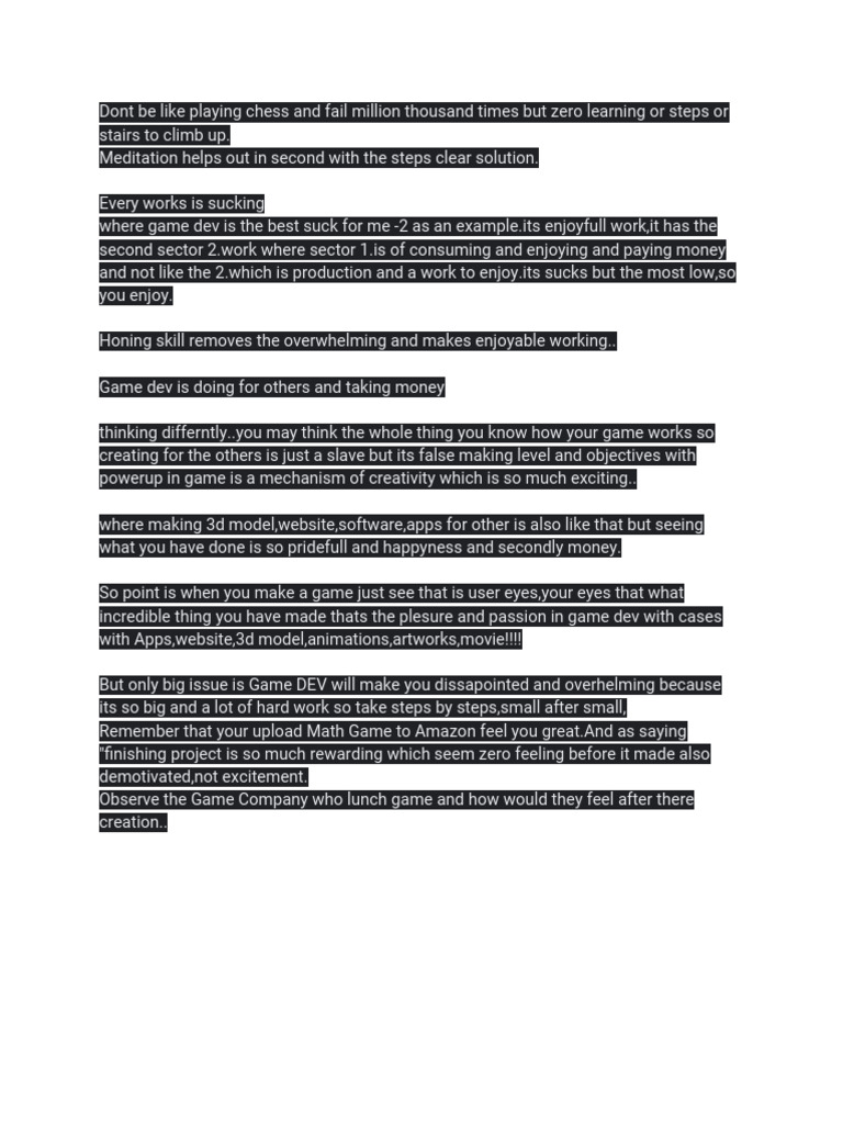Game Dev Motivation | PDF