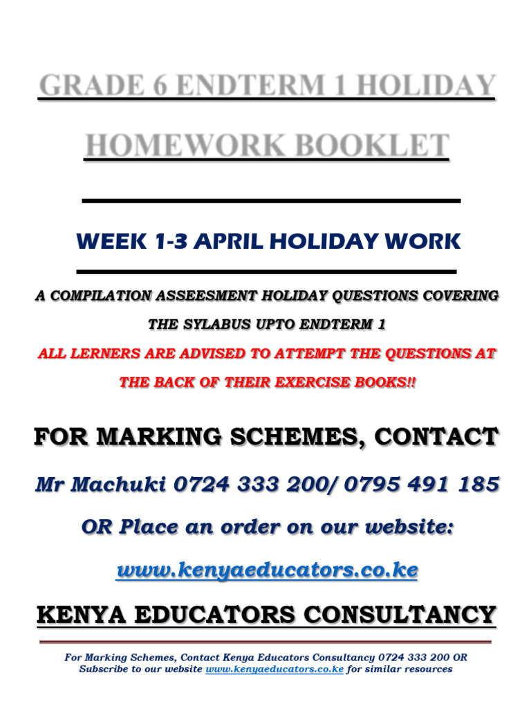 Grade 6 Holiday Assignment Booklet | PDF | Alcoholism | Substance Abuse