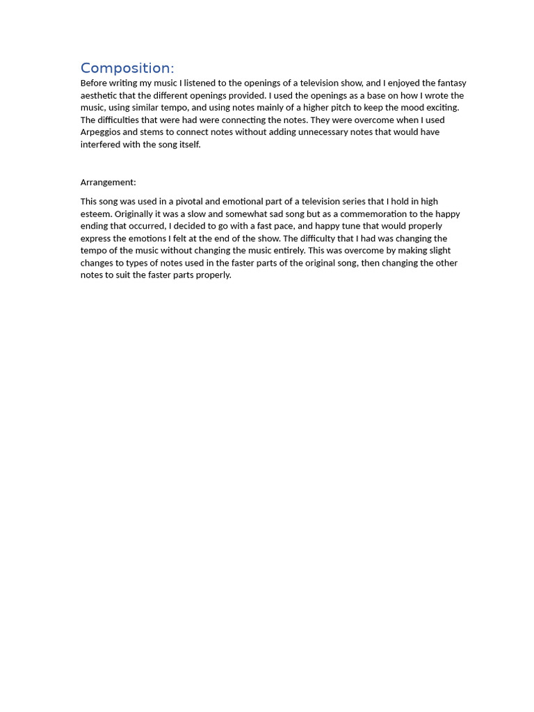 Nathan Beckles Musical Procedure | PDF