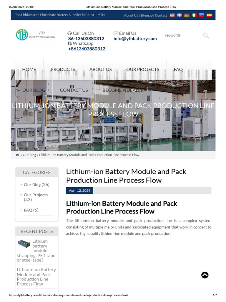 (Article) Lithium-Ion Battery Module and Pack Production Line Process ...