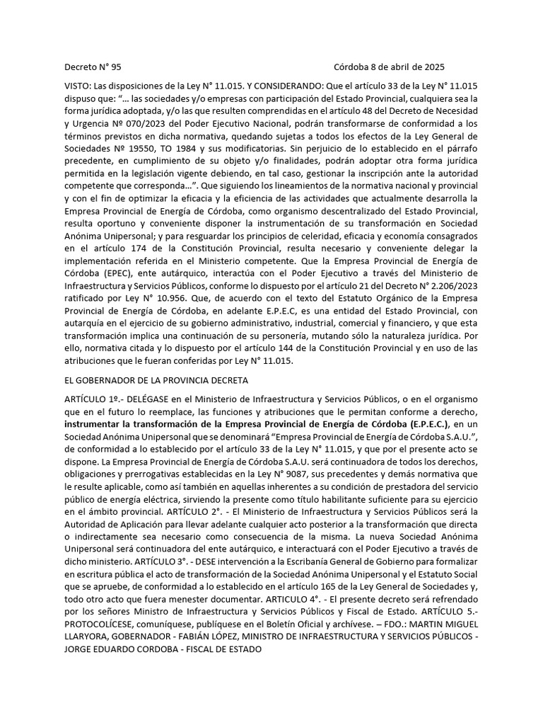 Transformación EPEC | PDF | Business | Justicia