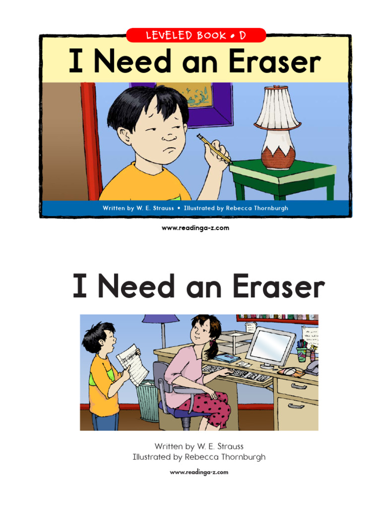 I Need an Eraser: Level D Book | PDF | Conservation And Restoration ...