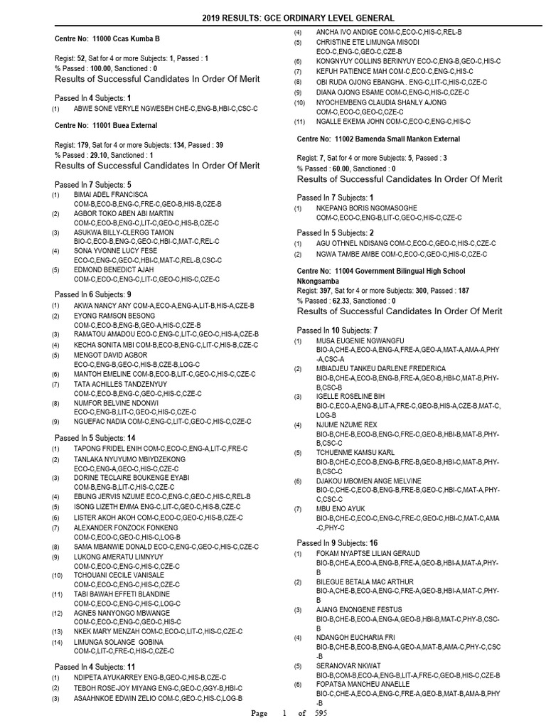 Gce 2019 Ol General | PDF