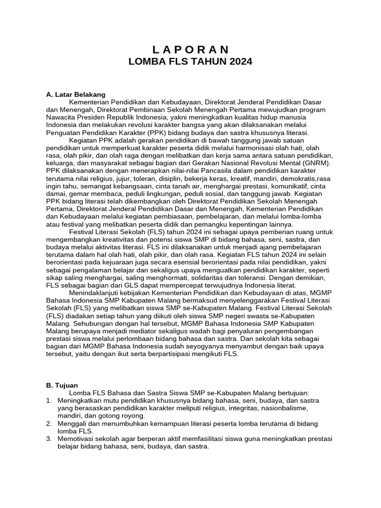Laporan FLS 2024 | PDF