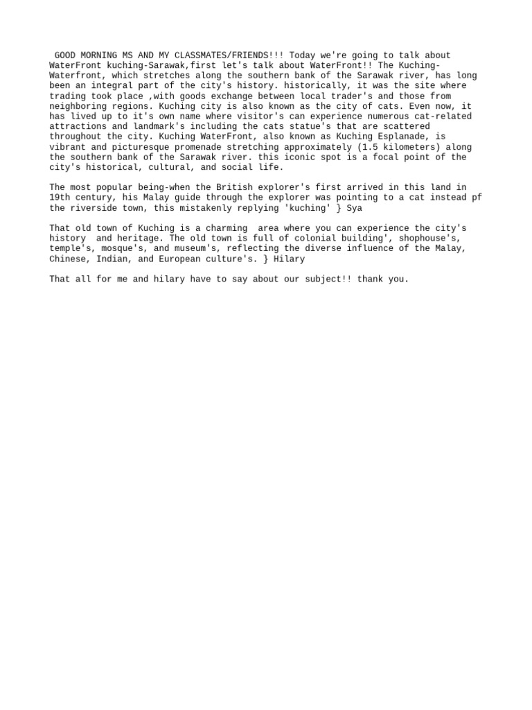 Good Morning Ms and My Classmatesfr | PDF