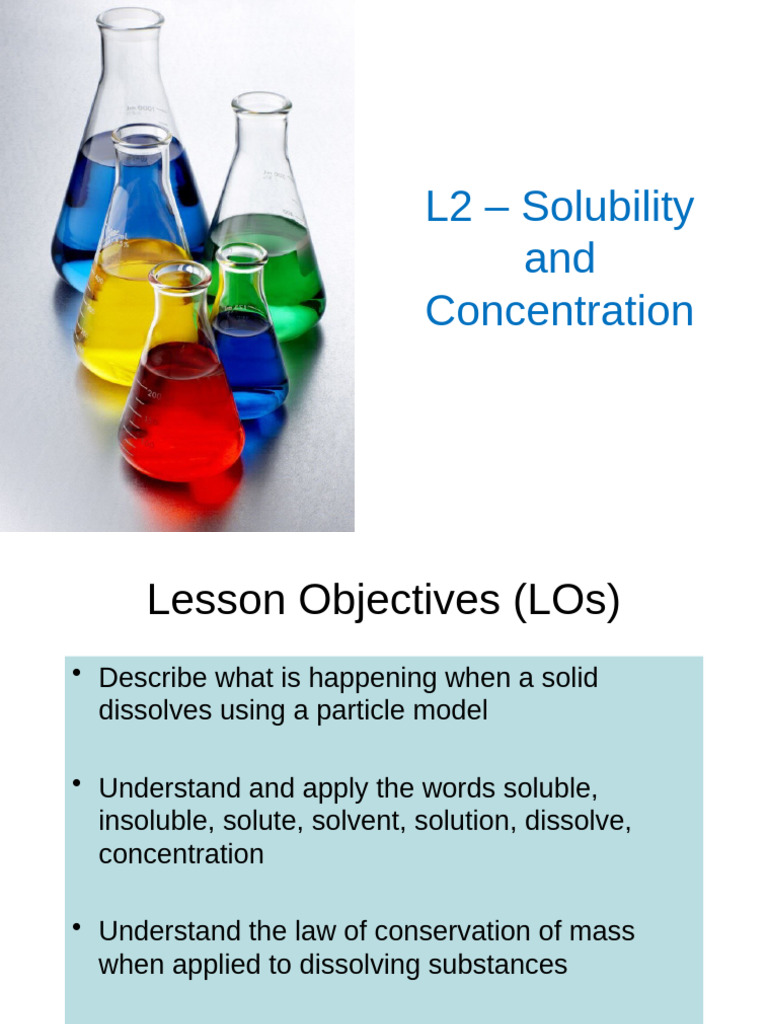 L2 - Solubility and Concentration | PDF | Solubility | Solvation