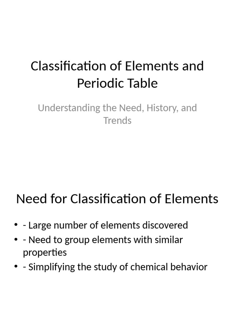 Classification of Elements | PDF