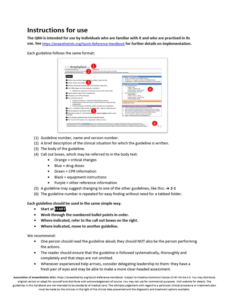 QRH 0-3 Instructions For Use v2 | PDF | Medical Specialties | Health ...