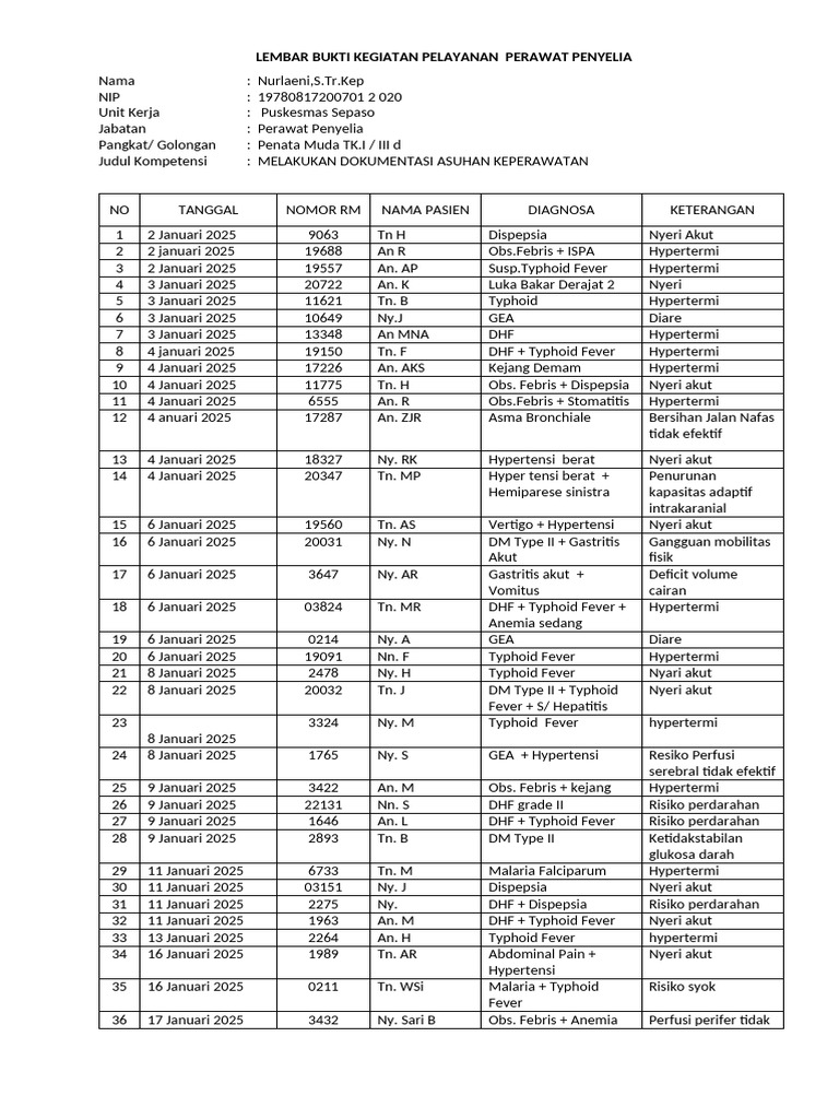 Logbook Dokumentasi Keperawatan | PDF