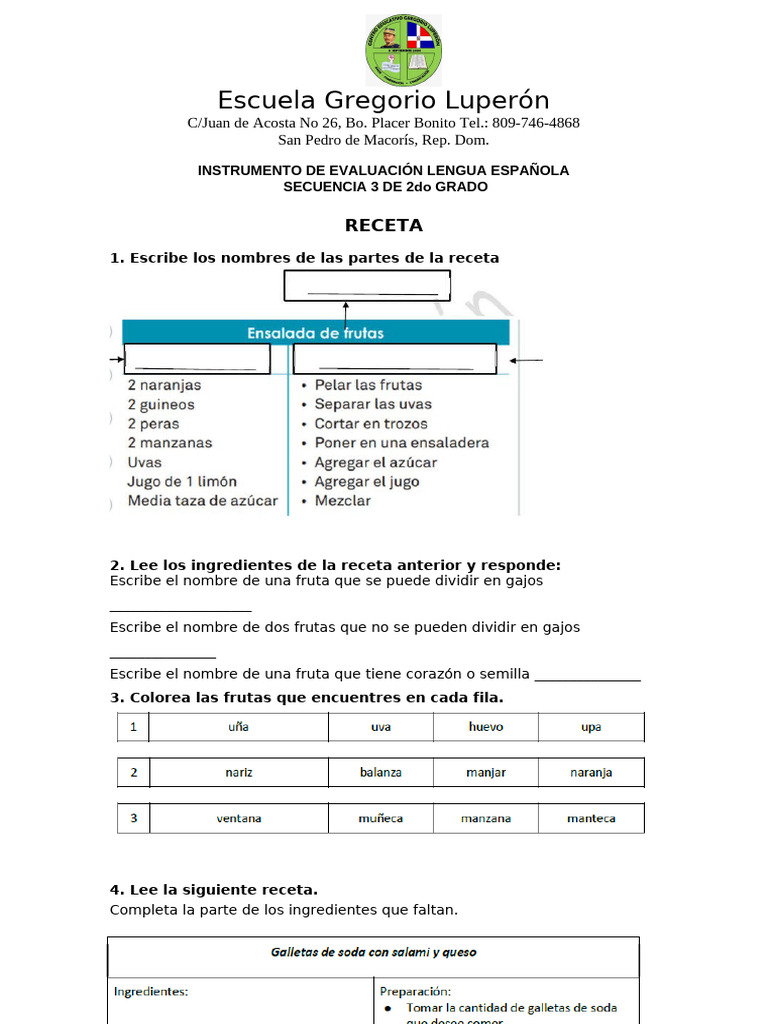 2-Instrumento Evaluacion Lengua Espa Ola | PDF