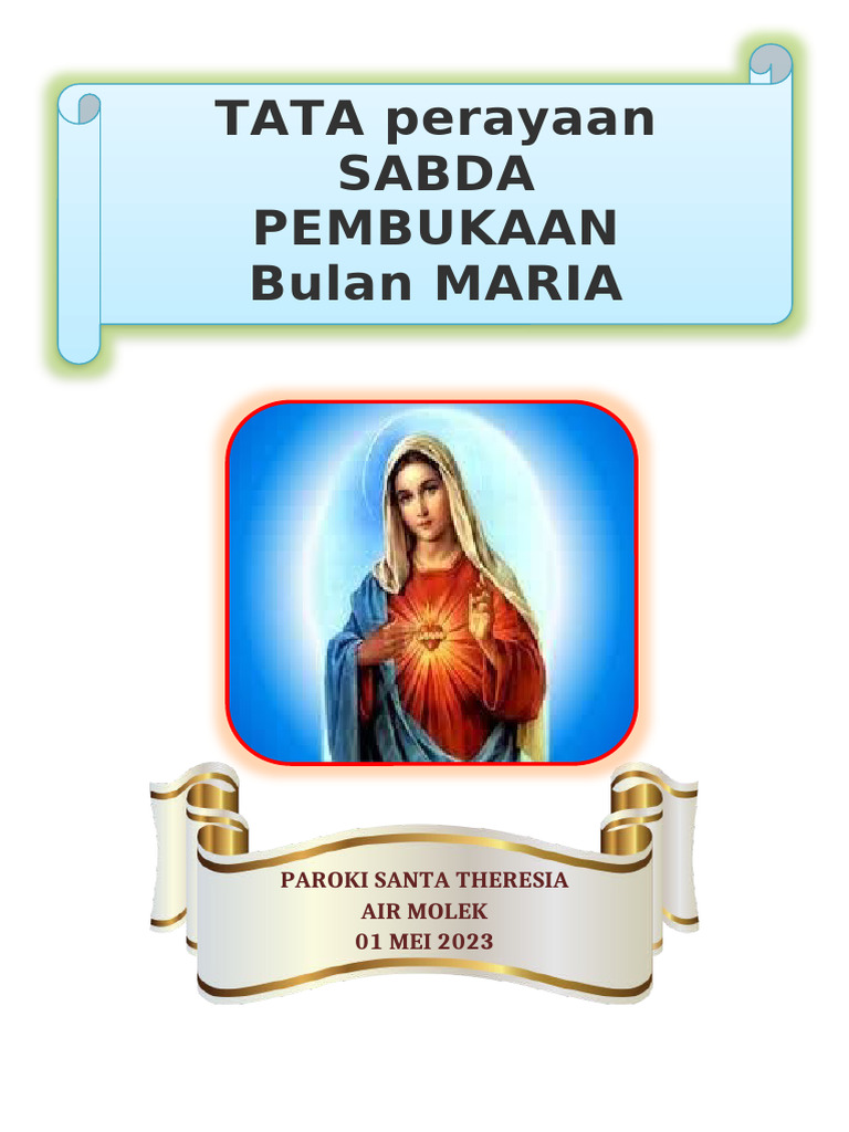 Ibadat Sabda Pembukaan Bulan Maria | PDF