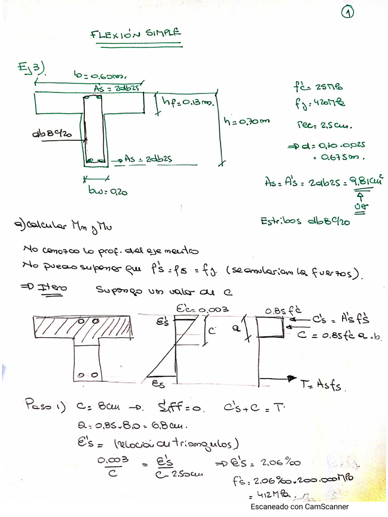 HORMIGON - Ejercicio - Flexion Simple | PDF