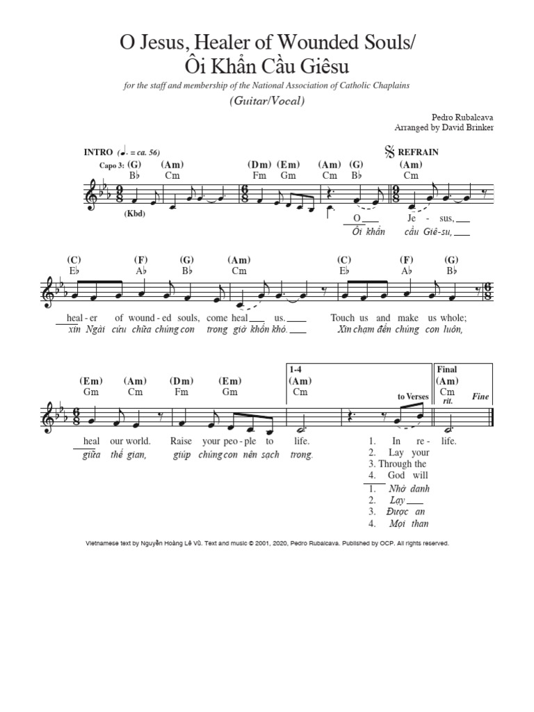 O Jesus, Healer of Wounded Souls (Bilingual) Vietnamese GAB | PDF
