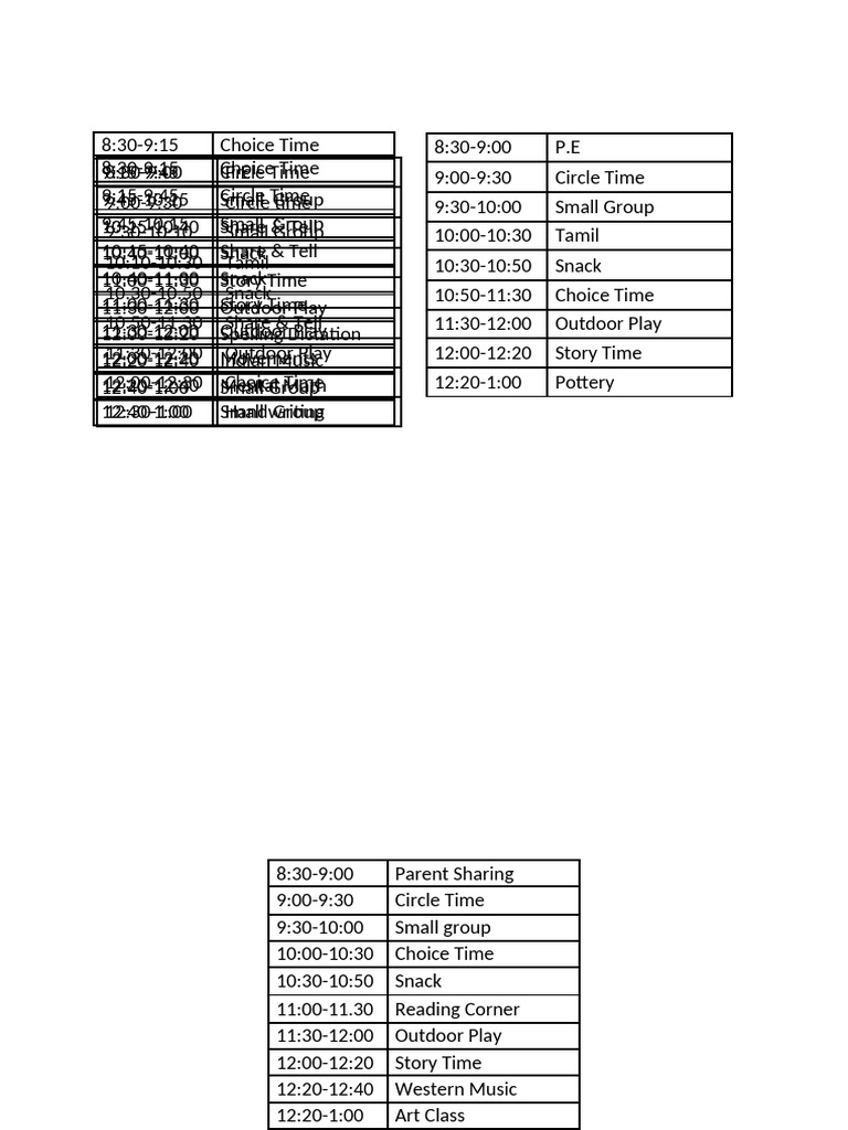 BB Time Table | PDF