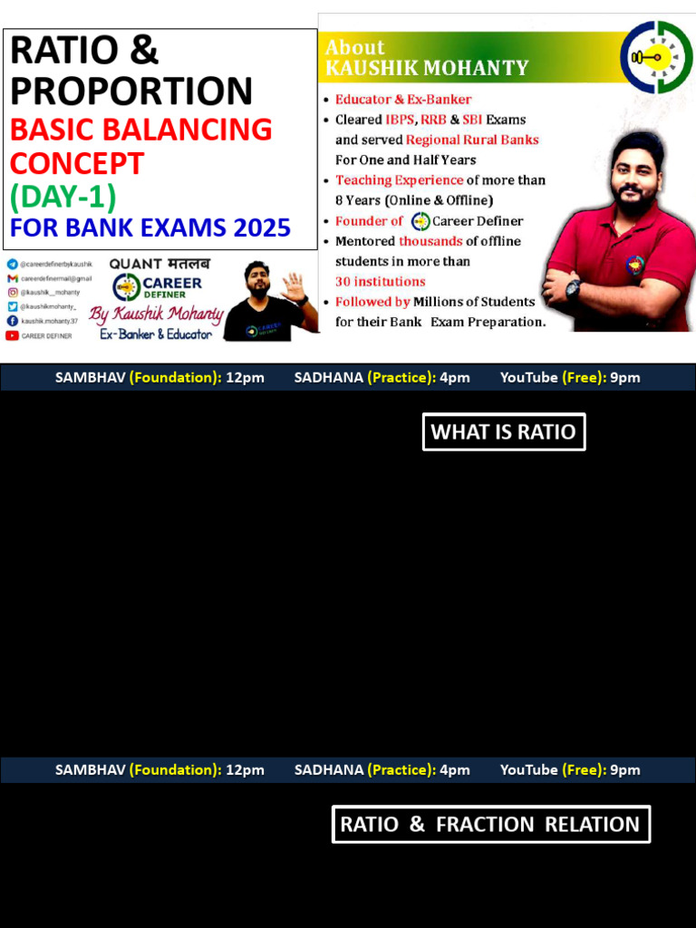 Ratio & Proportion Basic Concepts PDF | PDF | Ratio | Arithmetic