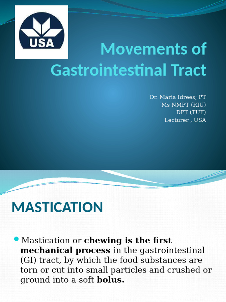 2. Movements of GIT & Mastication | PDF | Esophagus | Larynx