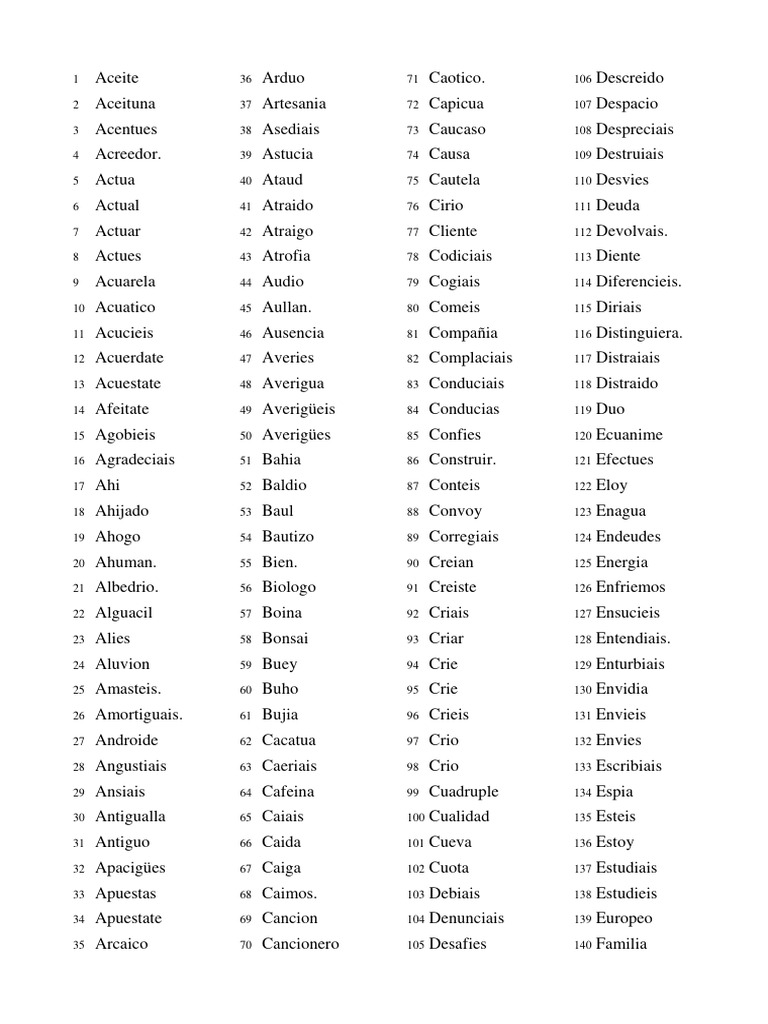 Ejemplos de Diptongos en Español | PDF