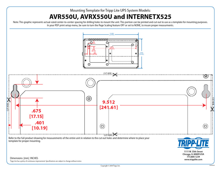 Ups Mounting Template Avr550u Avrx550u Internetx525 | PDF