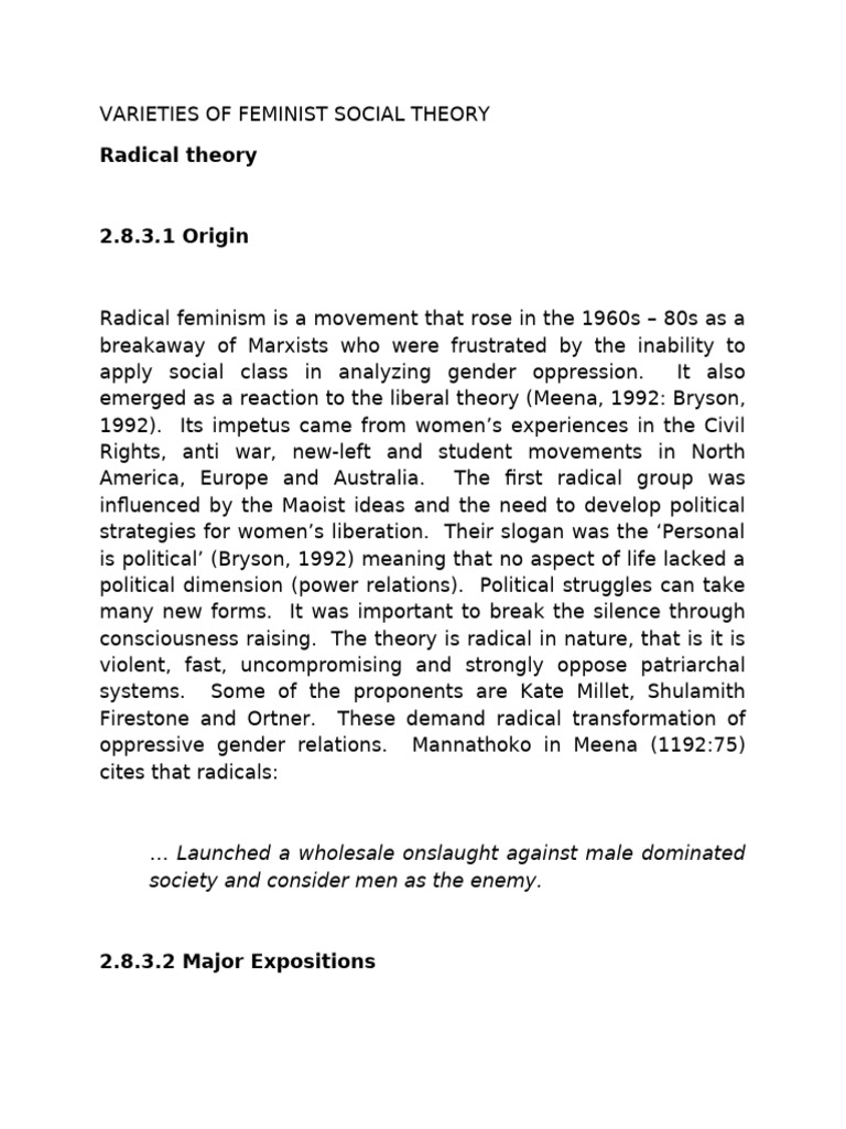 Varieties of Feminist Social Theory | PDF | Feminism | Gender Studies