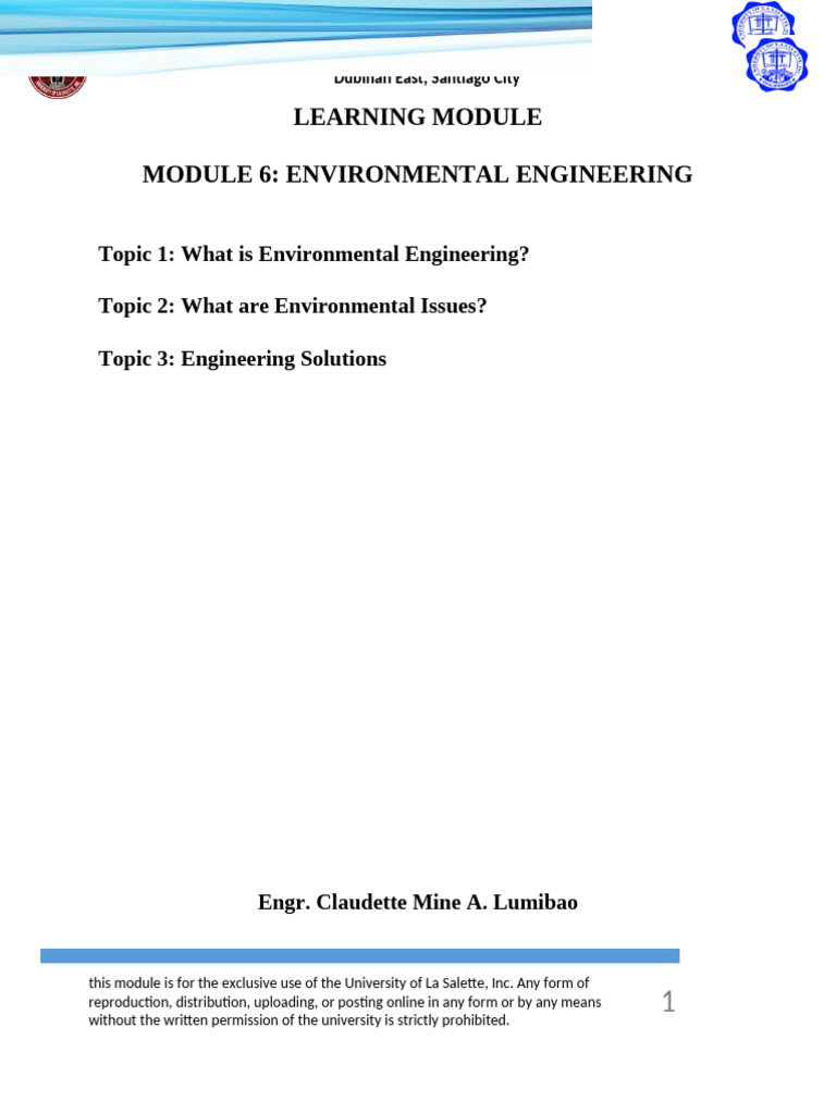 Module 6 Environmental Engineering - 025353 | PDF | Agriculture ...
