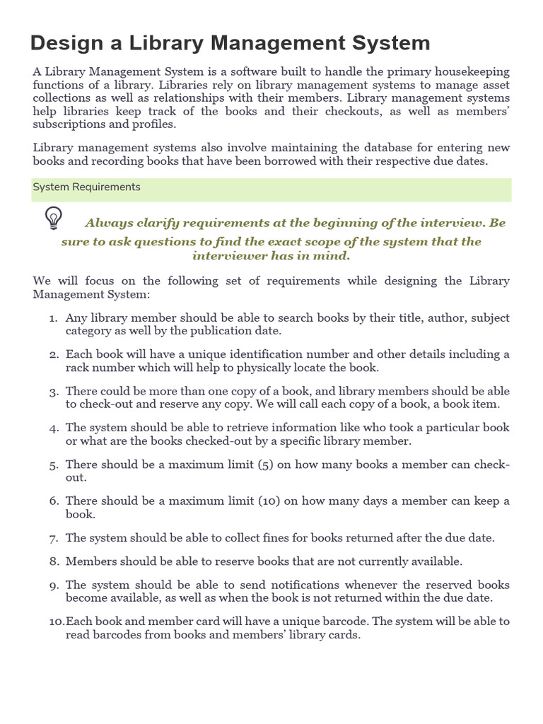 Design A Library Management System | PDF