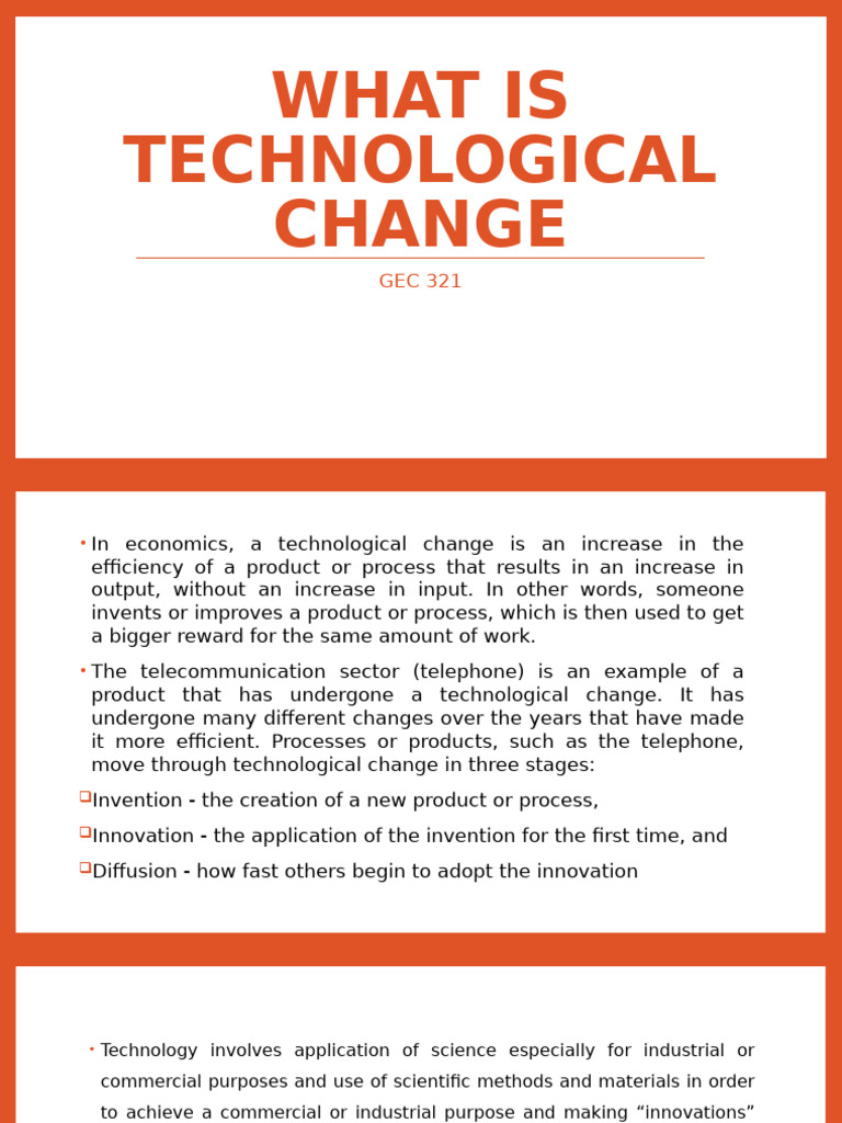Module 3 What Is Technological Change | PDF | Economic Growth | Economies
