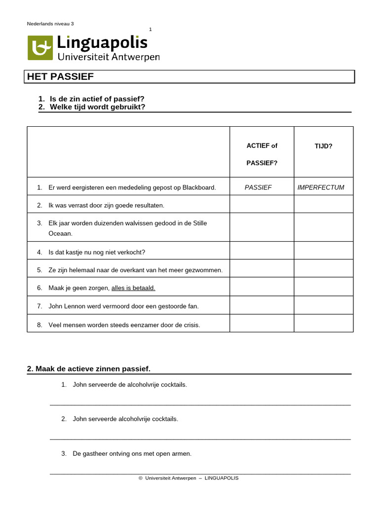 Passief Oefening Na 3.10 | PDF