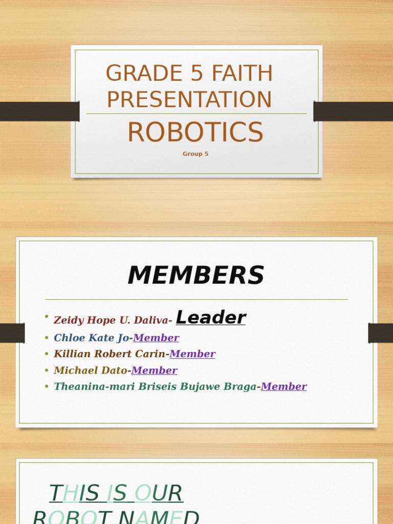 Grade 5 Faith Presentation Robotics | PDF