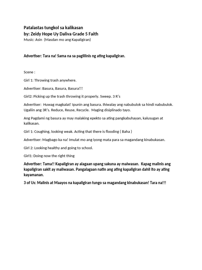 Patalastas Tungkol Sa Kalikasan | PDF
