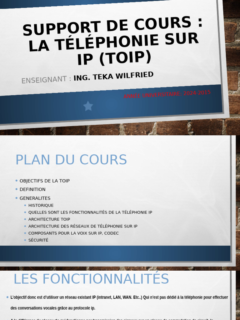 Introduction à la Téléphonie IP (ToIP) | PDF | Voix sur IP | Téléphonie