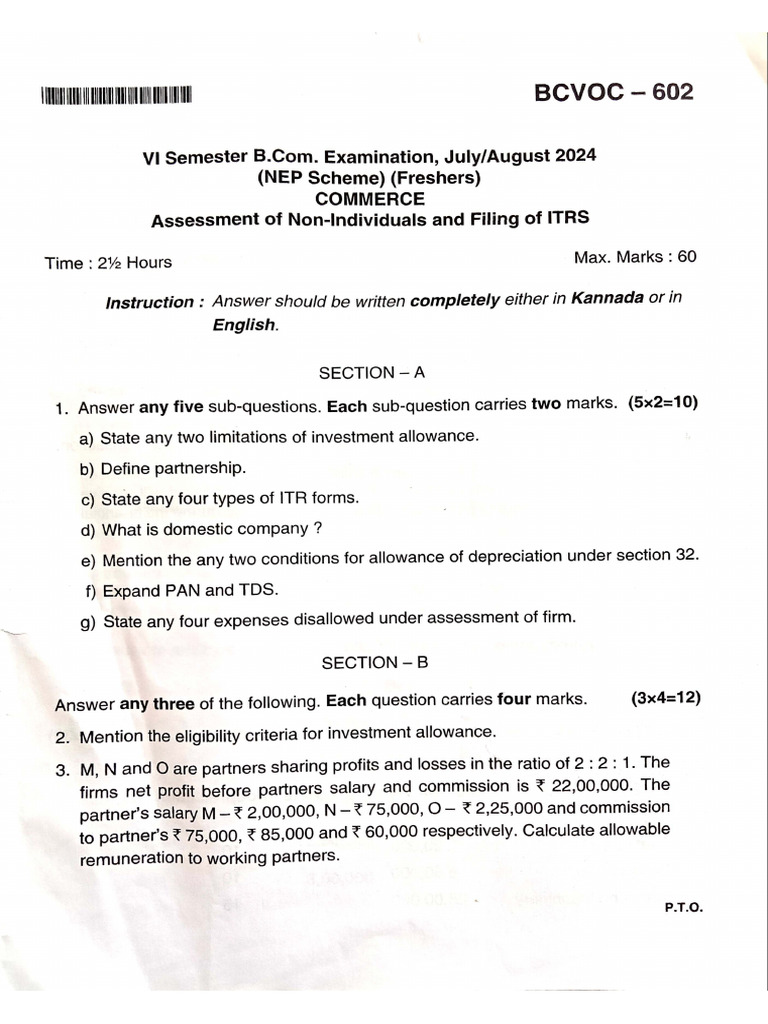 Asesmt of Non Individuals and Filling of ITRS | PDF