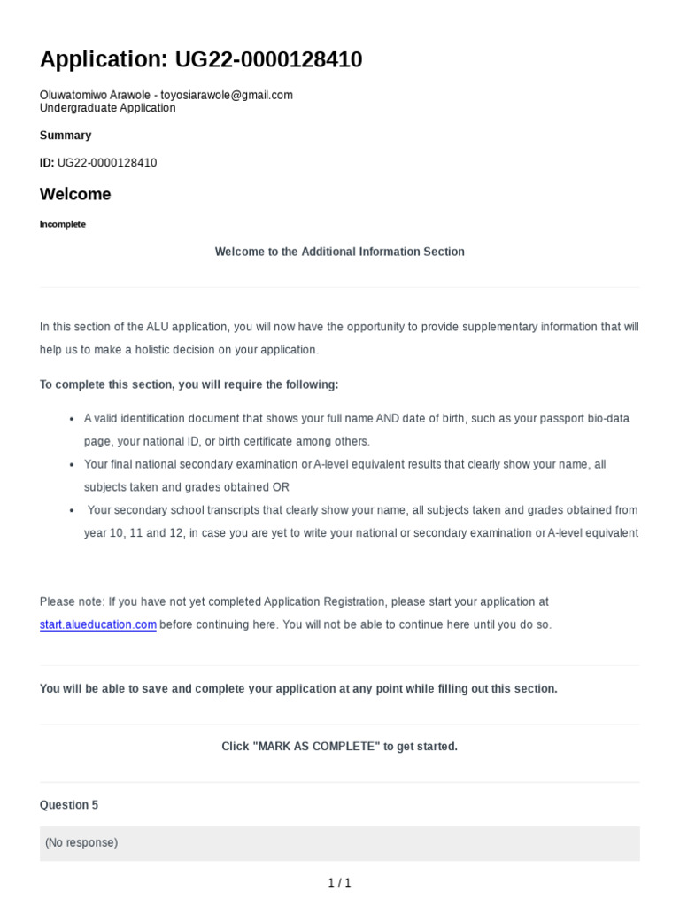 Application Reqirement | PDF
