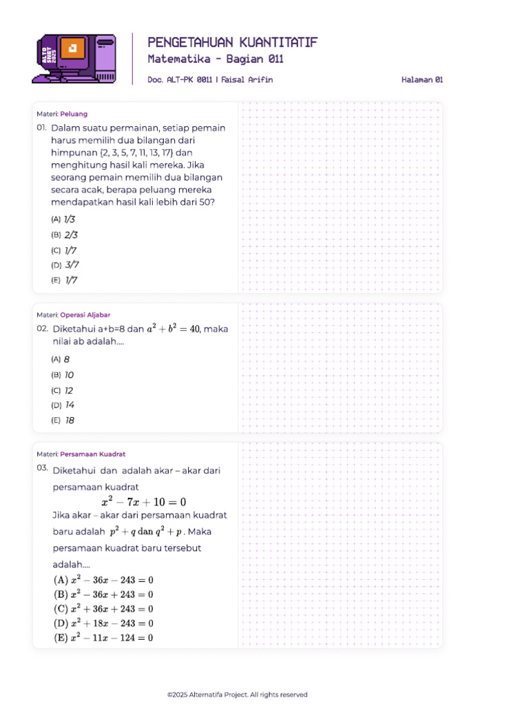 [Soal-PK] Paket 011 | PDF