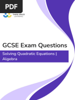 GCSE Maths: Quadratic Equations Worksheet | PDF | Quadratic Equation ...