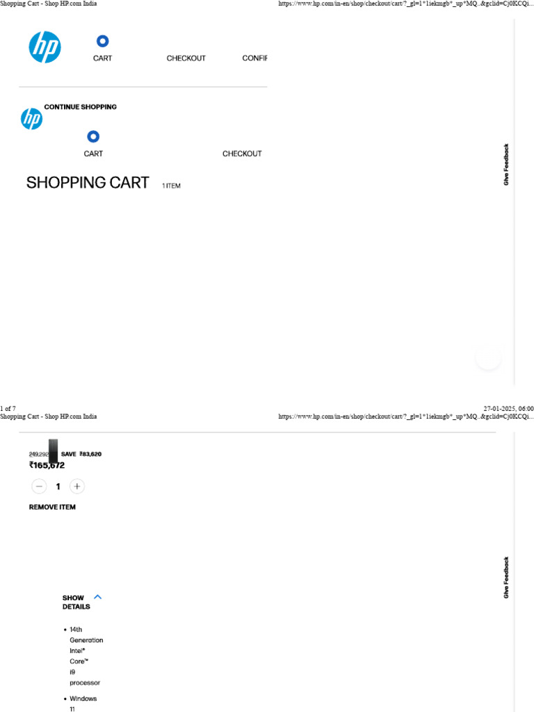 HP Pavilion x360 Cart Overview | PDF