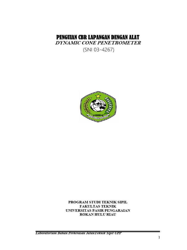 SOP Pengujian CBR Lapangan Alat DCP | PDF