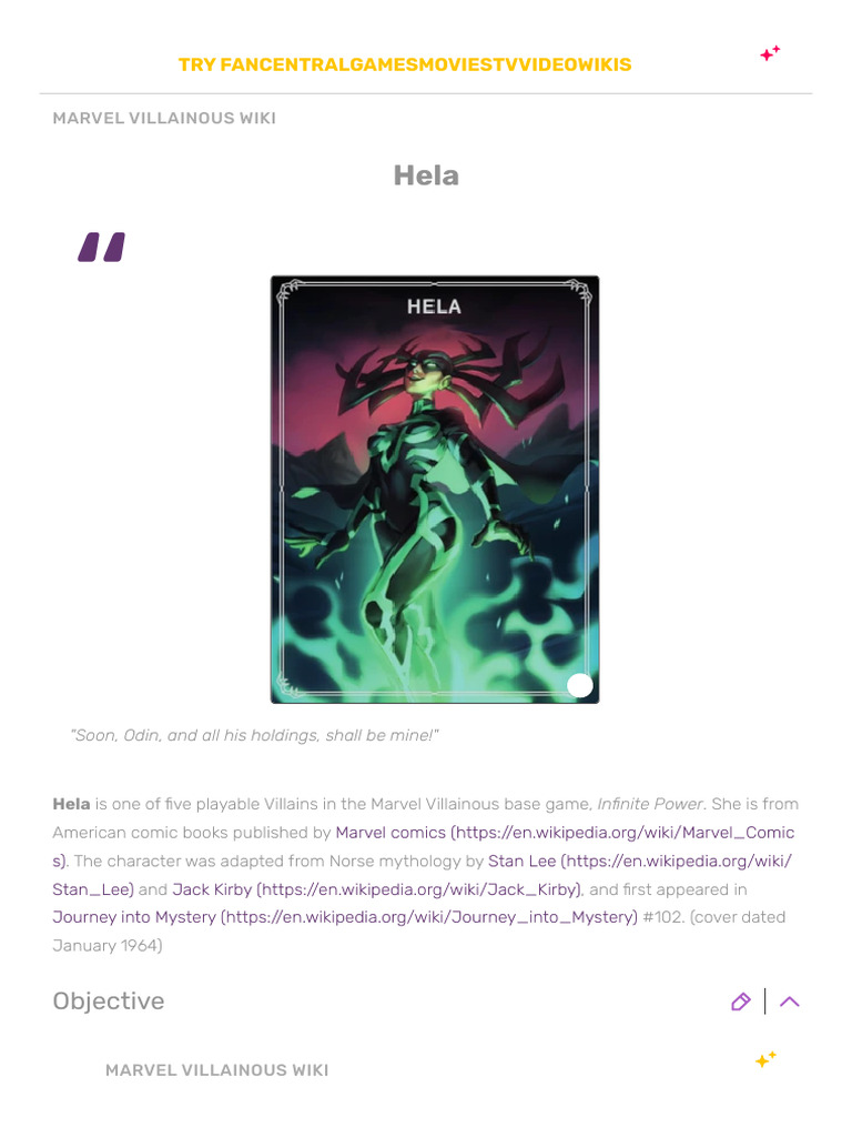Hela: Marvel Villainous Guide | PDF | Marvel Comics
