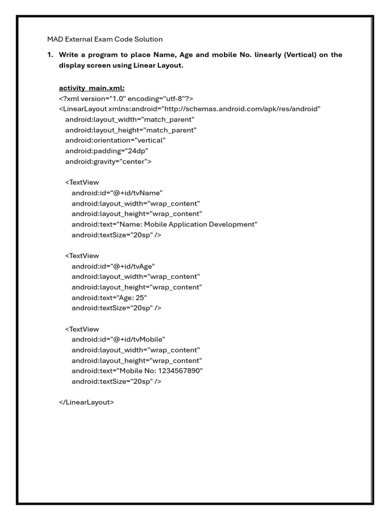 MAD External Solution v1 | PDF | Android (Operating System) | User (Computing)
