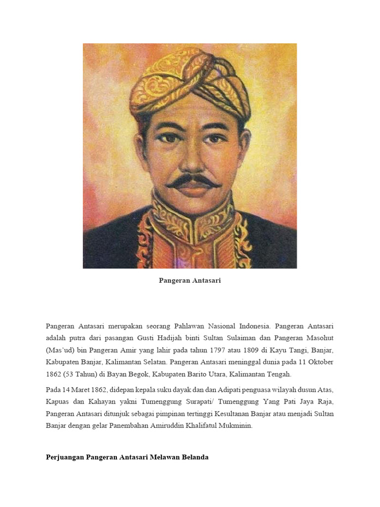 Biografi Pangeran Antasari | PDF