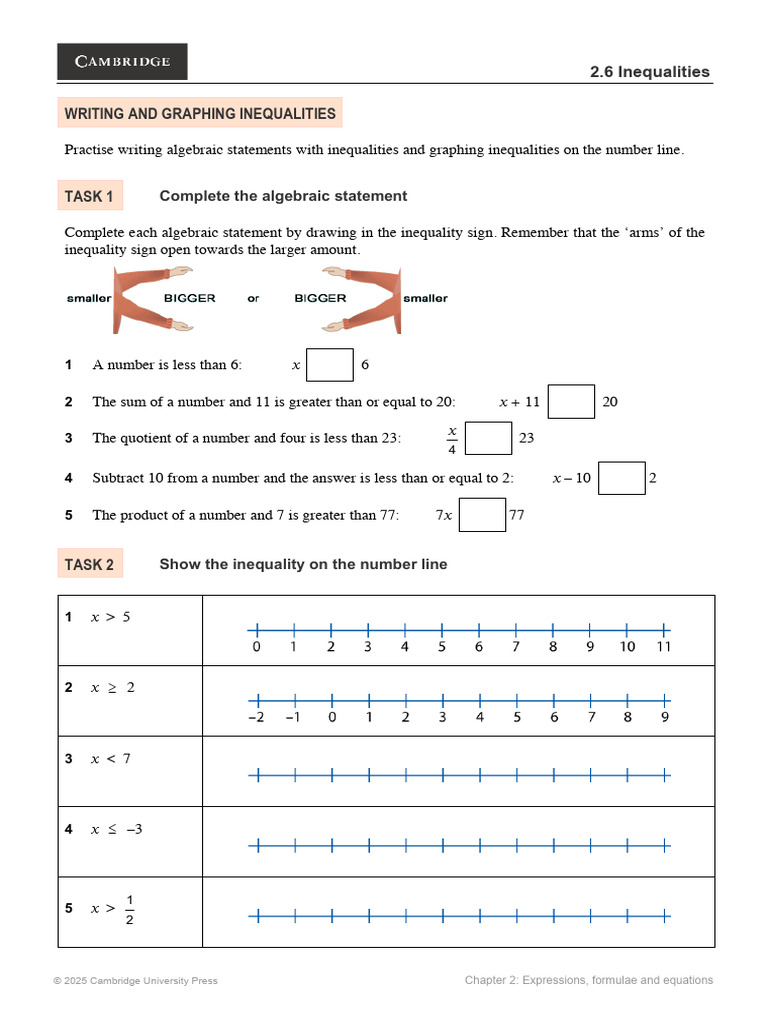 Writing and Graphing Inequalities | PDF