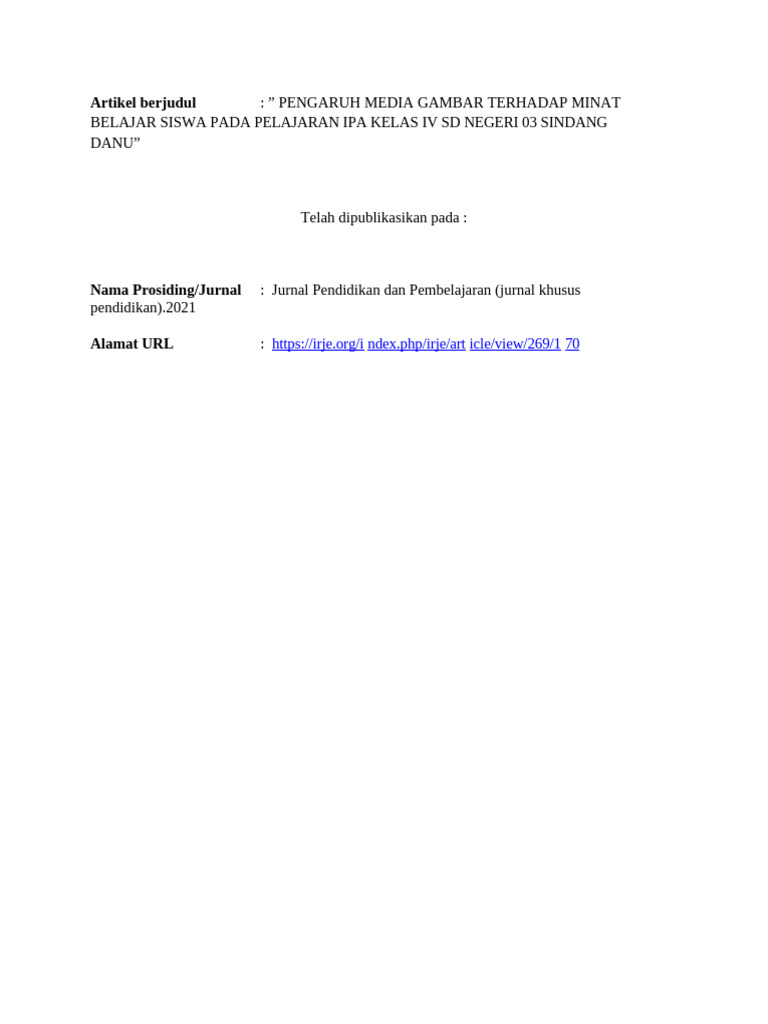 Artikel Prosiding Atau Jurnal | PDF