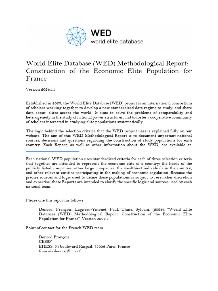 France Economic Elite Population Report | PDF | Business